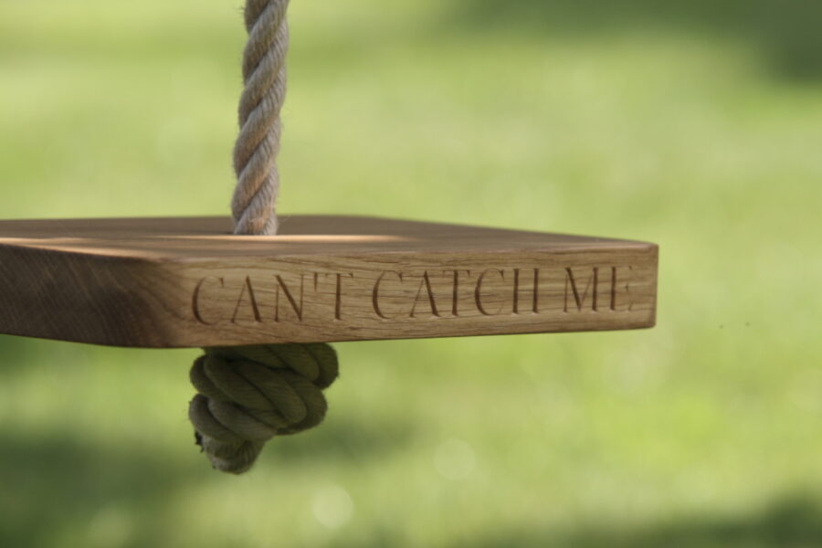 Engraved Oak Monkey Swing | TraditionalWoodenGifts.co.uk