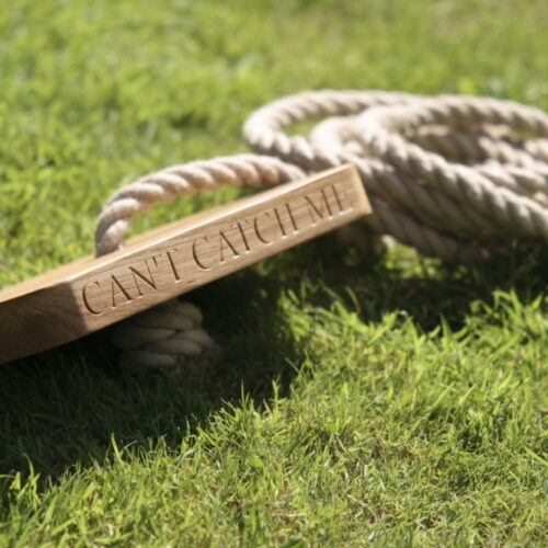 Engraved Oak Monkey Swing | TraditionalWoodenGifts.co.uk