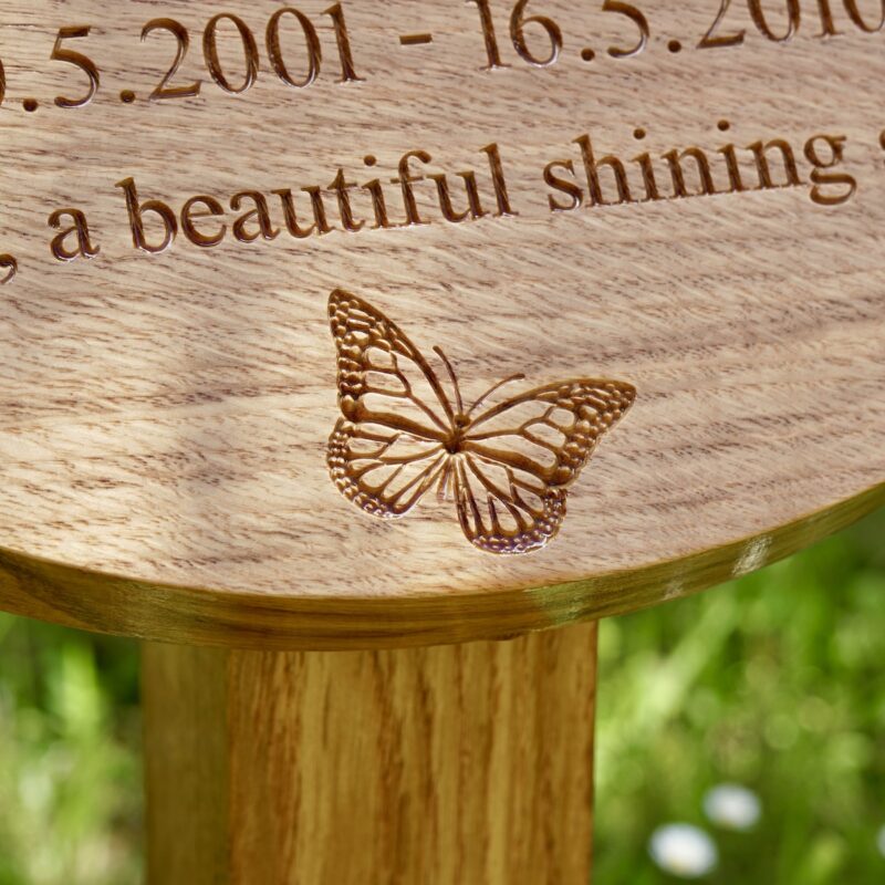 Engraved Wooden Oval Memorial Marker | TraditionalWoodenGifts