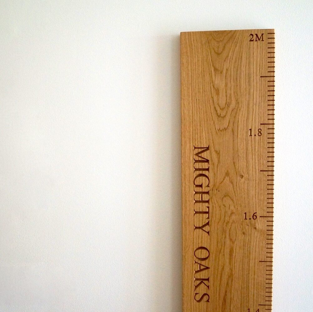 Personalised Oak Height Chart | TraditionalWoodenGifts.co.uk