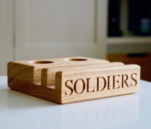 Personalised Oak Egg And Soldiers Block - Traditional Wooden Gifts